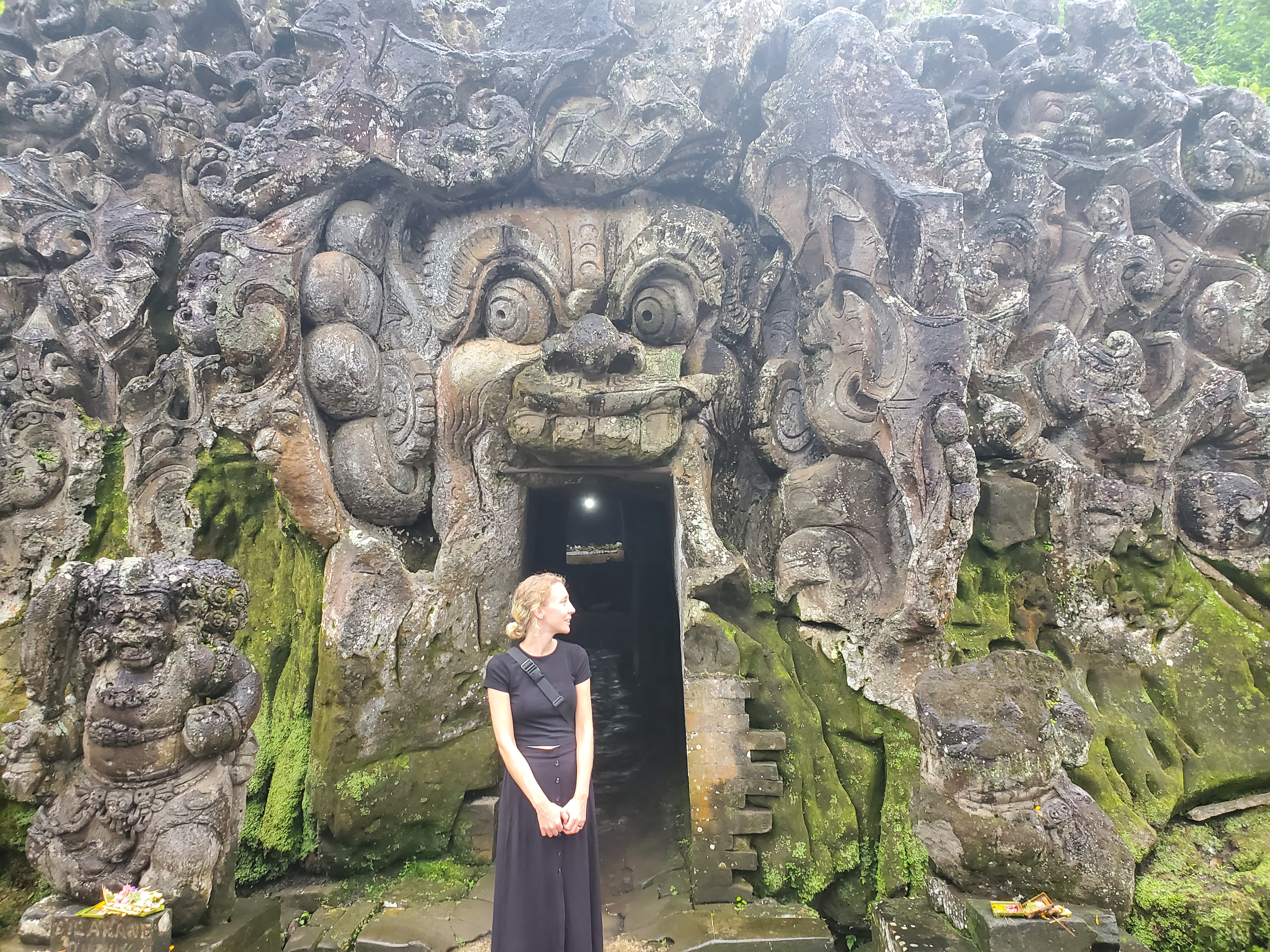 The FACE TEMPLE!! Goa Gajah Temple in Ubud Bali Indonesia || Self ...